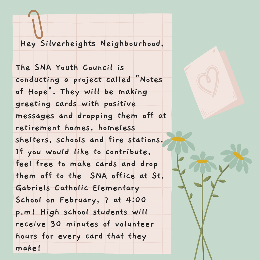 Notes of Hope – Silverheights Neighbourhood Association